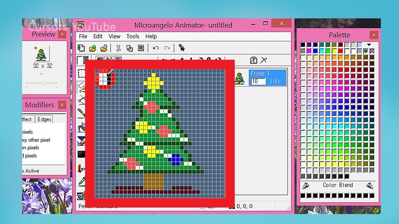 Christmas Tree Animation Cursor: Timelapse Tutorial - YouTube
