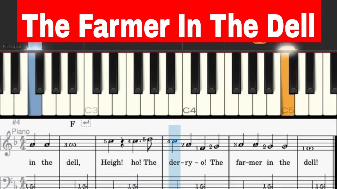 The Farmer In The Dell - Piano Tutorial Easy - SLoW - YouTube