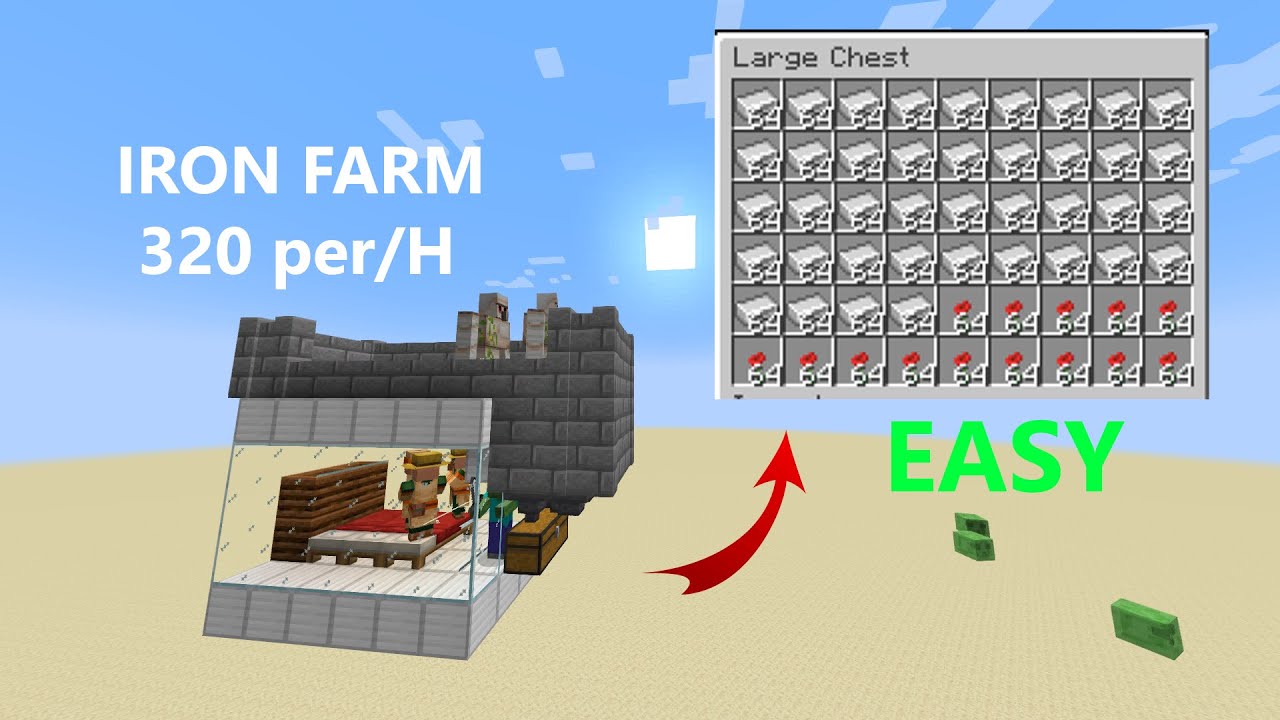 EASY and SMALL IRON FARM. Minecraft 1.15-1.19.1 - YouTube