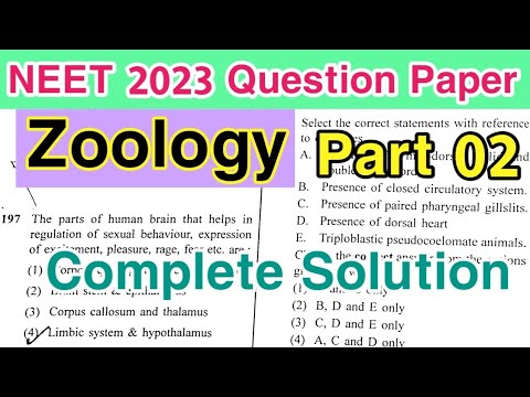 NEET 2023 Question Paper | Biology Paper | Zoology Portion Complete ...