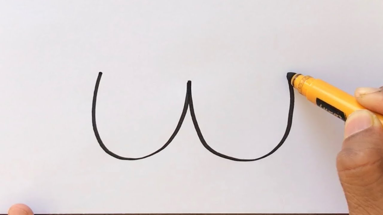 How to Draw a Scissor Picture from letter W - YouTube