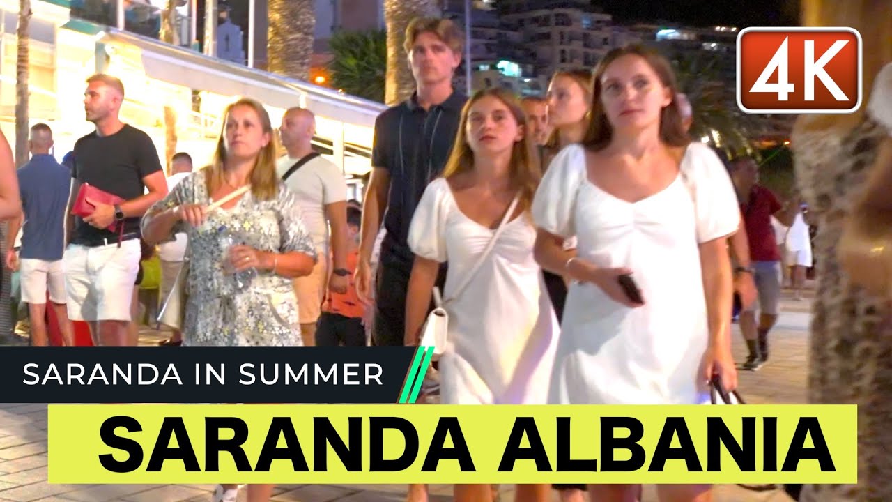 [4K] SARANDA ALBANIA, RELAXING WALK ASMR, SUMMER WALKING TOUR, SA ...
