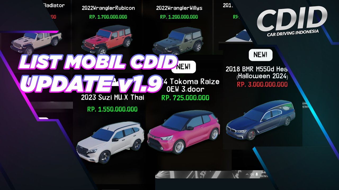 LIST MOBIL CDID UPDATE v1.9! SIAP-SIAP BONCOSSSSS! - YouTube
