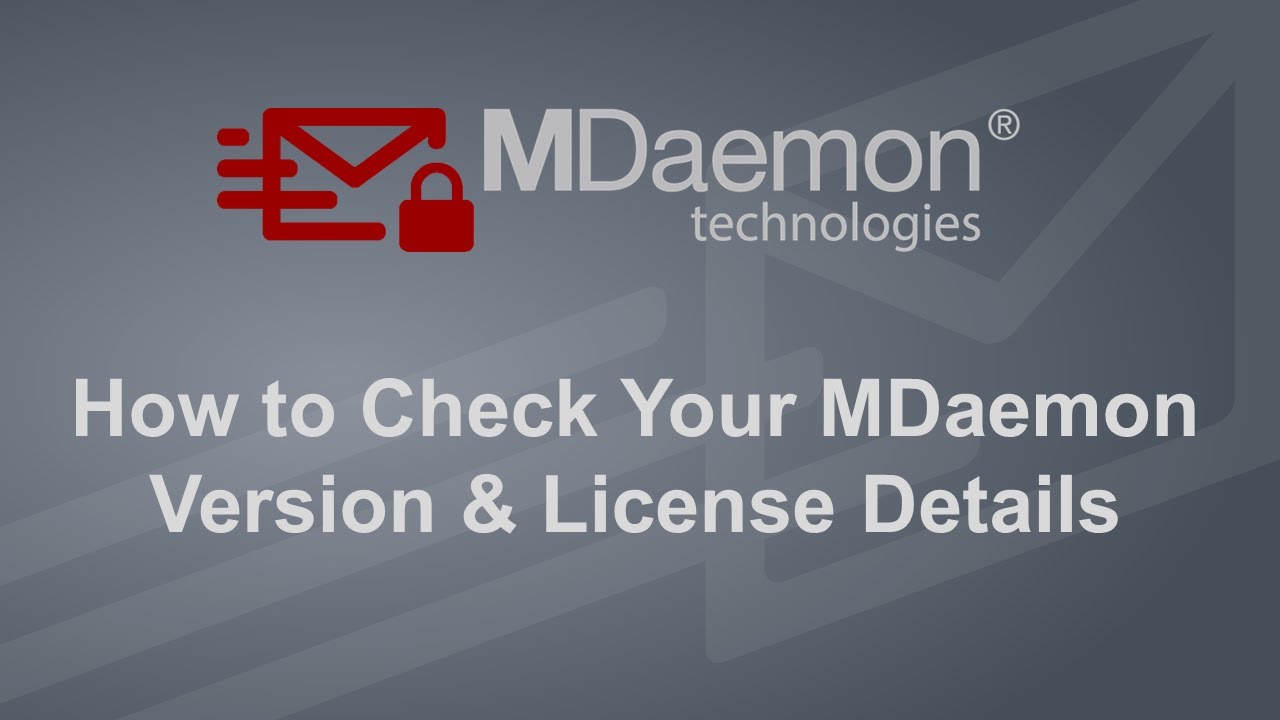 How to Look up your MDaemon Email Server Registration Information - YouTube