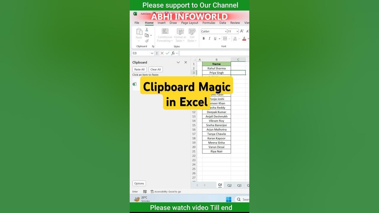 Excel Amazing Trick Clipboard Magic Shortsfeed Shorts Excelshorts Exceltutorial Youtube