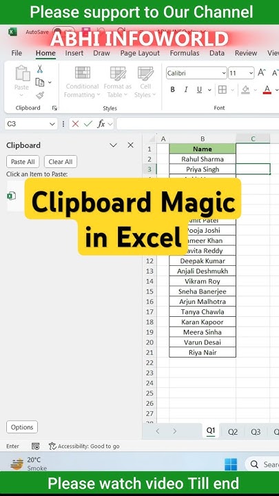 Excel Amazing Trick | Clipboard Magic #shortsfeed #shorts #excelshorts #exceltutorial - YouTube