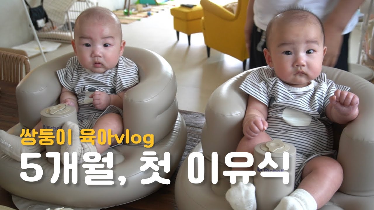 육아 Vlog 처음 이유식을 시작하던 날초기이유식프랑스이유식쌍둥이육아일기 Youtube
