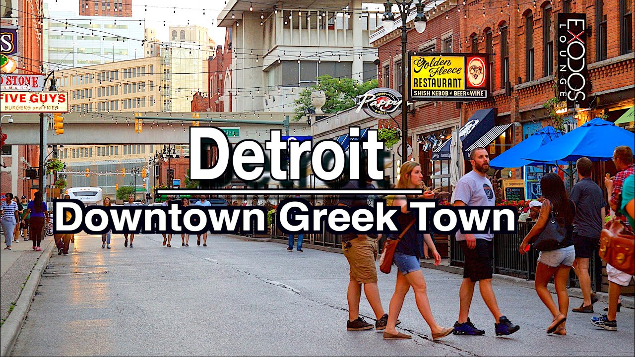Downtown Detroit GreekTown Michigan Walking| UHD 5k 60FPS - YouTube