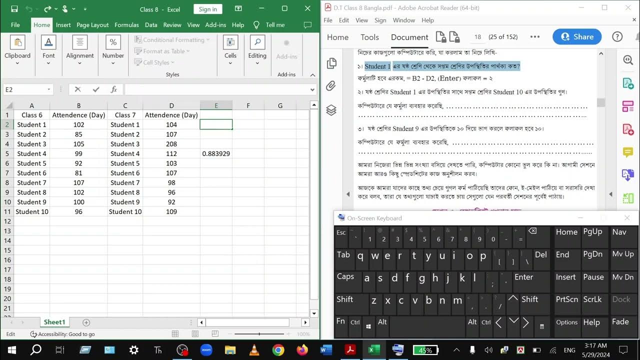 (For Class 8) Microsoft Excel Arithmetic Operation: Addition, Subtraction, Multiplication ...