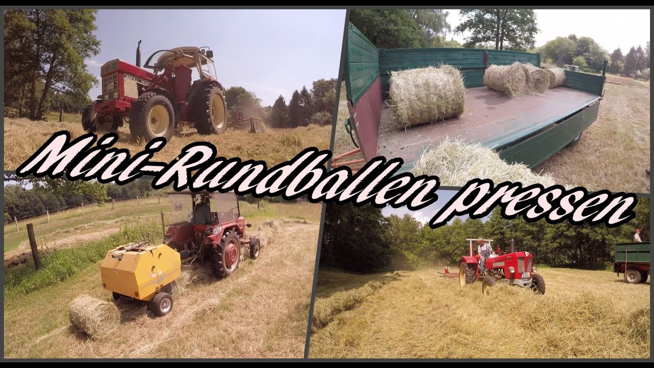 Mini-Rundballen pressen! | AGRI IMPLEMENT MR 80850 | IHC 844 S | Mc ...