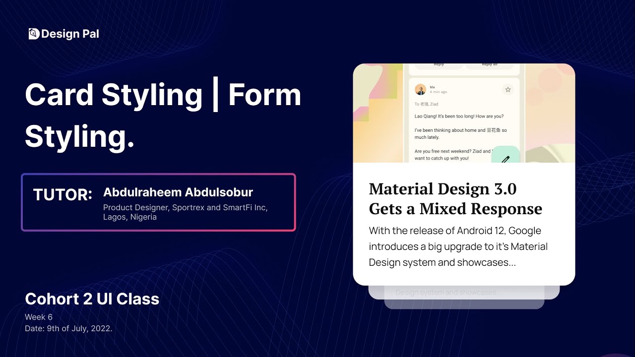 User Interface Design Class: Cohort 2 - Week 6 - YouTube
