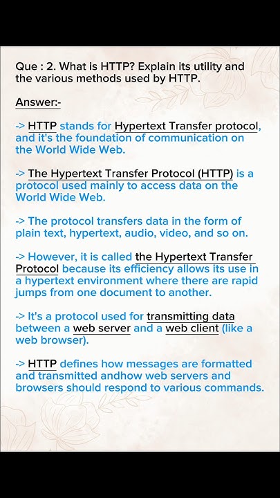 What Is HTTP? | Hypertext Transfer Protocol (HTTP) In IWT | #shorts #rgpv #btechlearninghub ...