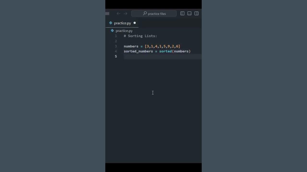 Shorting Lists Python Pythonprogrammingcodinglearnpython Pythonforbeginners Youtube