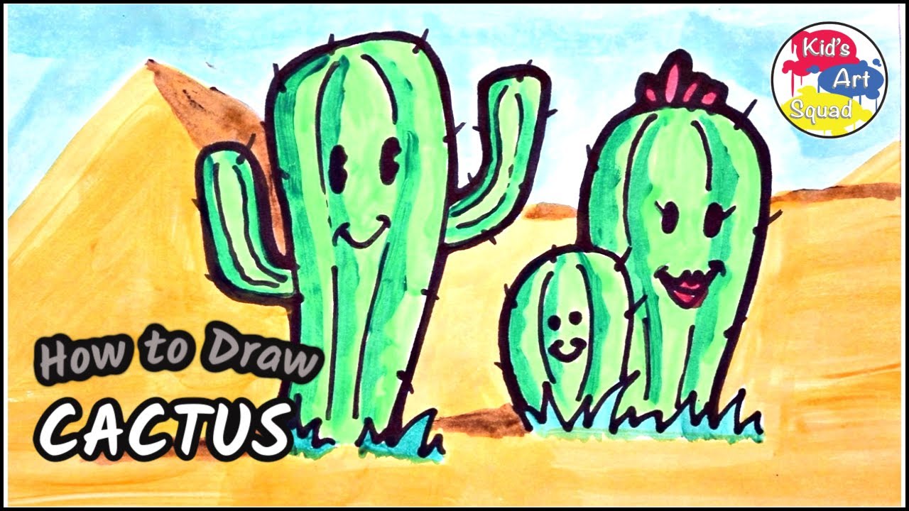 How to Draw Cactus | Drawing For Kids | Educational Art Videos For Kids ...