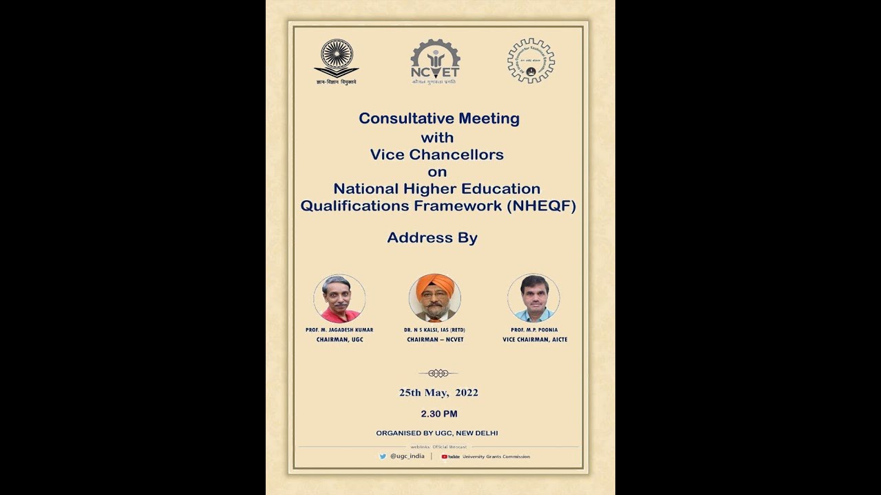 UGC's Consultative Meeting on Implementation of NHEQF with Vice ...