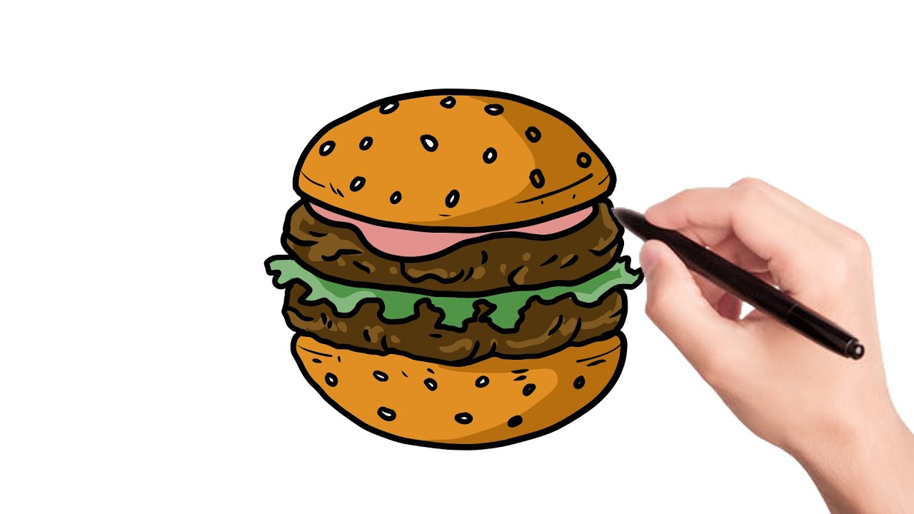 Learn How to Draw a Burger: Easy Step-by-Step Tutorial - YouTube