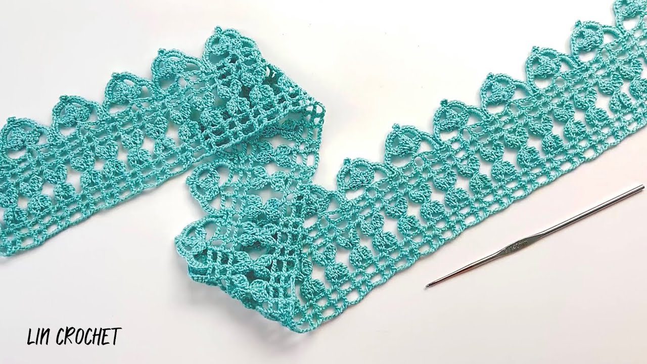 EASY CROCHET 🧶 Edge Lace Pattern - YouTube