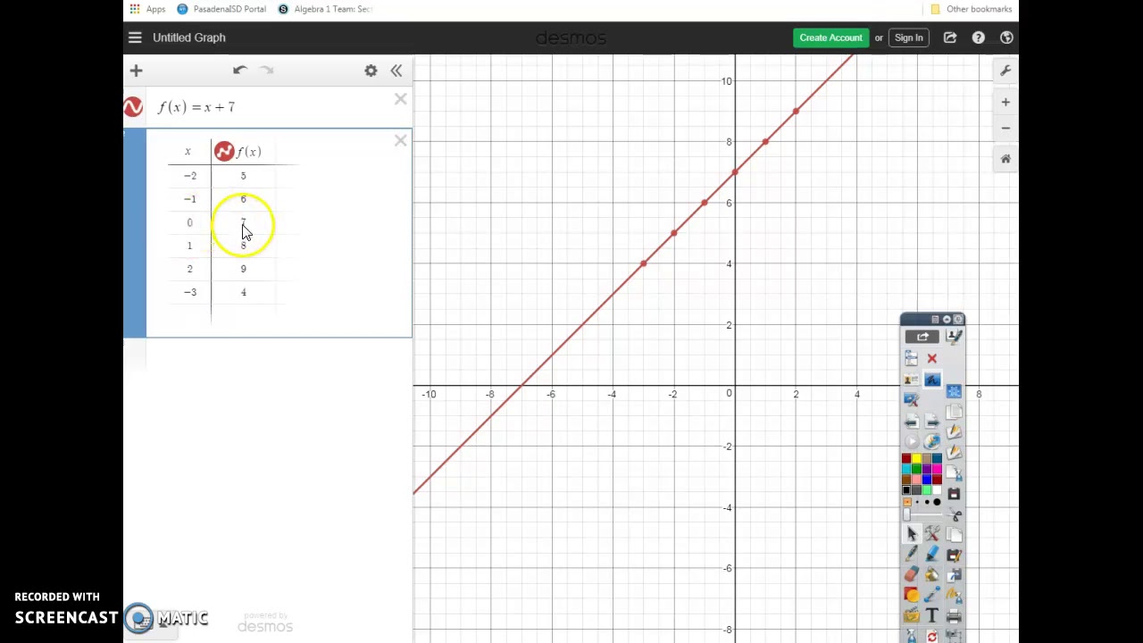 Evaluating functions using Desmos - YouTube