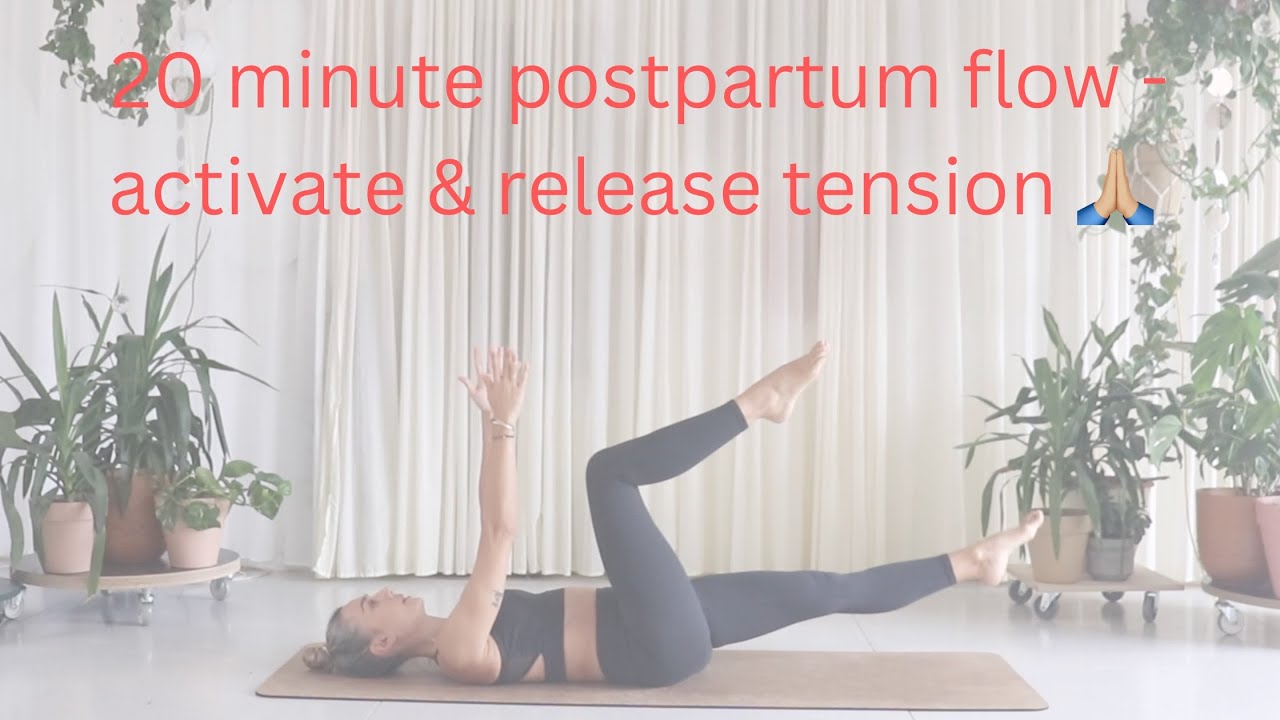 20 minute postpartum pilates flow - release tension - YouTube