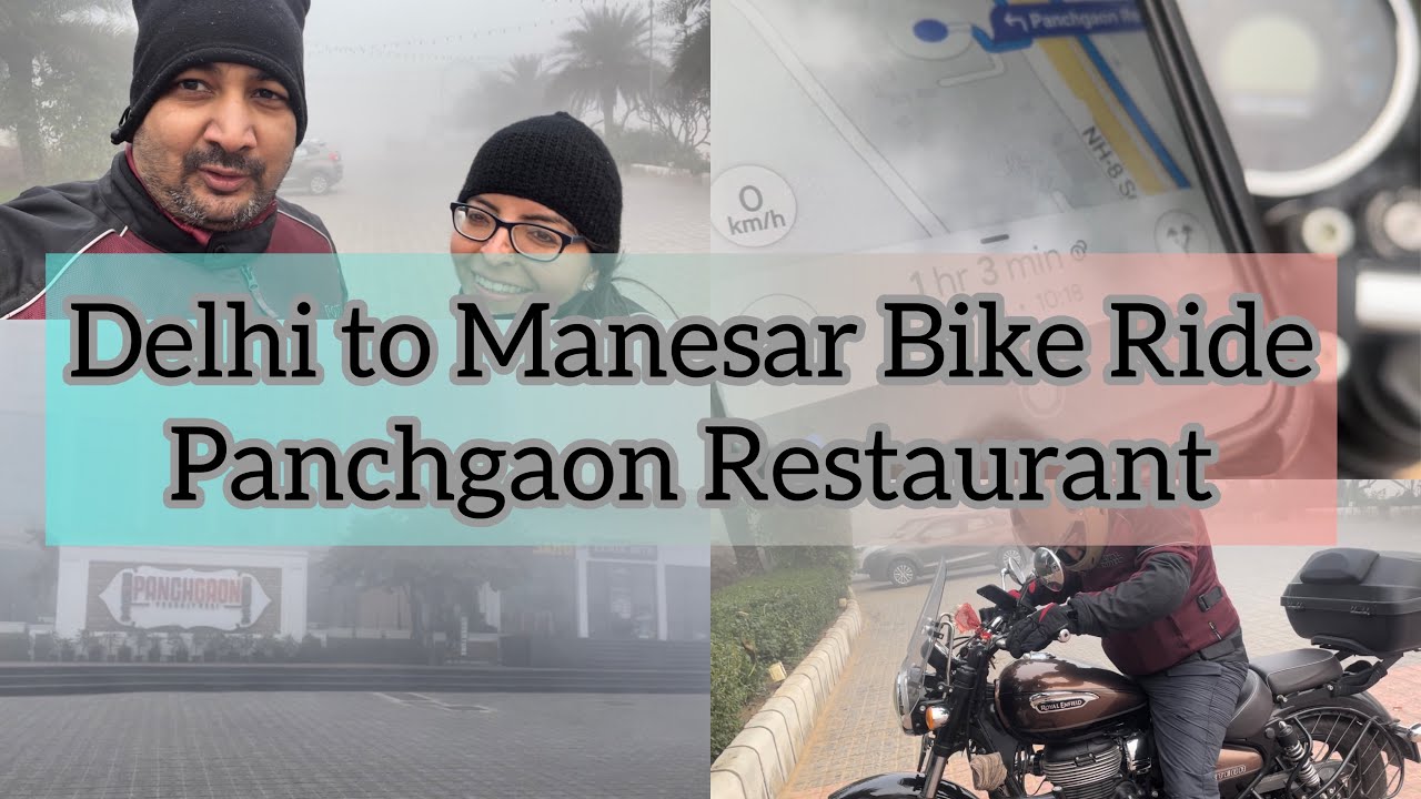 Delhi to Manesar Sunday bike ride | Meteor 350 | Breakfast at Panchgaon ...