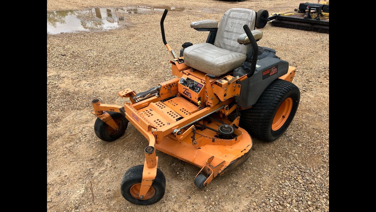 Scag Tiger Cub 48 in Zero Turn Mower SN020 Lot#34 - YouTube