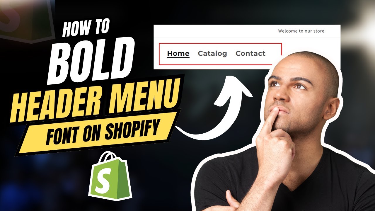 How to bold the header menu font in Shopify - YouTube