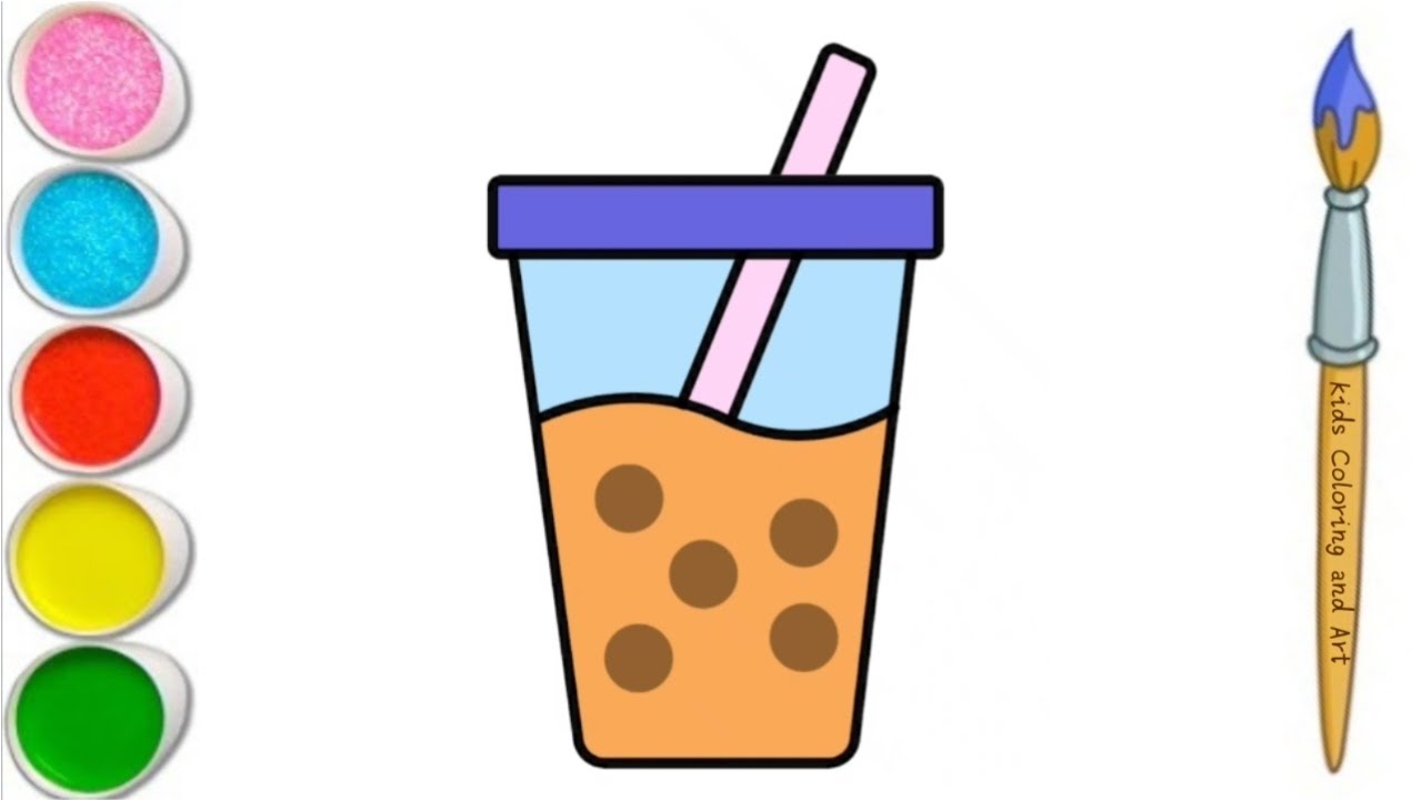 HOW TO DRAW A CUTE Coffee Boba DRINK, STEP BY STEP, SIMPLE EASY AND ...