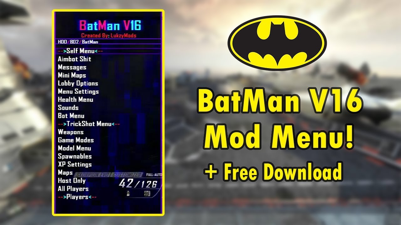 [BO2/GSC] New BatMan V16 Menu! | XP/CAMO LOBBIES, AIMBOT, TRICKSHOT ...