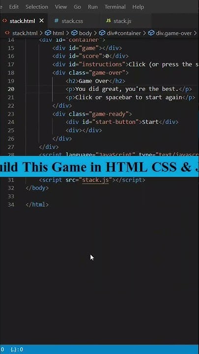 Create Game in HTML CSS & JS #shorts #trending @kodeology - YouTube