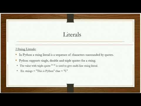 Literals in python/Numeric/string/Boolean/Tamil - YouTube