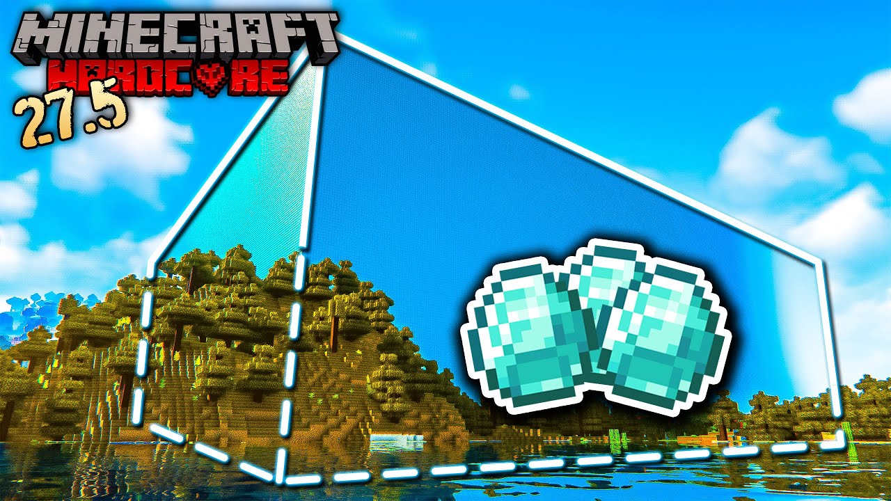 I turned Minecraft Hardcore into a GIANT DIAMOND BLOCK - YouTube