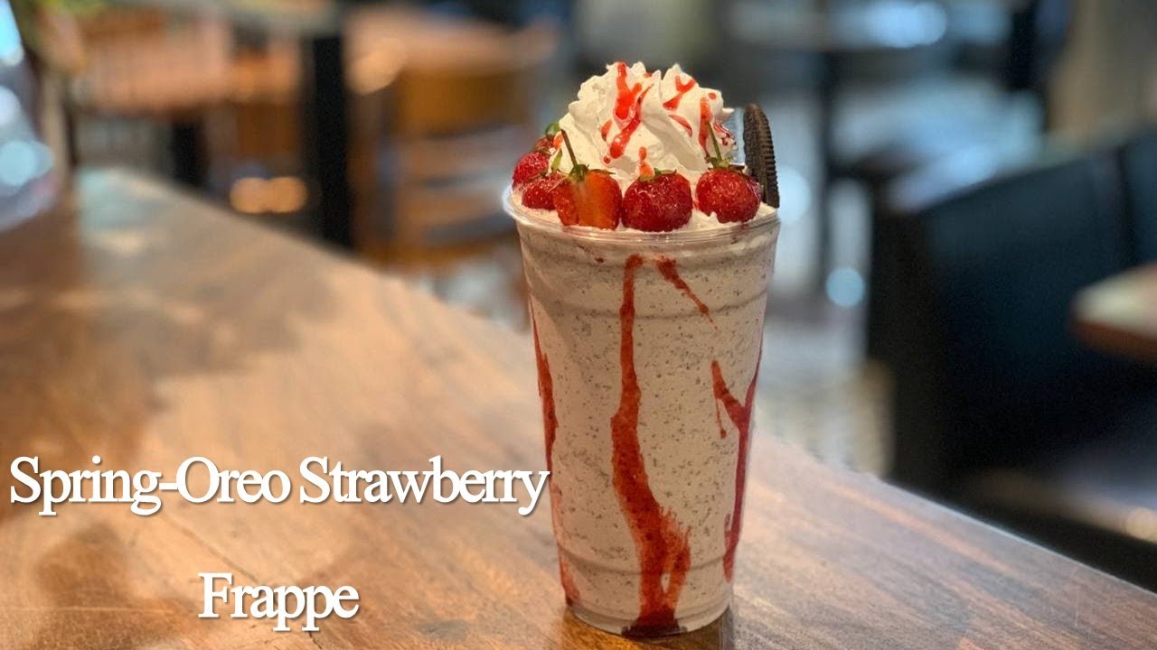 Cafe Vlog EP.196 | Signature drinks | Spring-Oreo Strawberry Frappe ...
