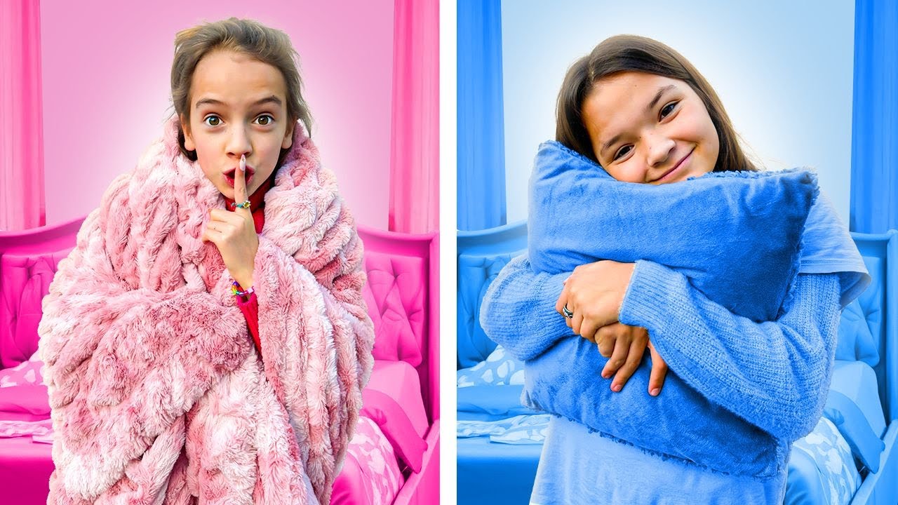 SLEEPOVER in ONE COLOR! *Staying up till midnight!* - YouTube