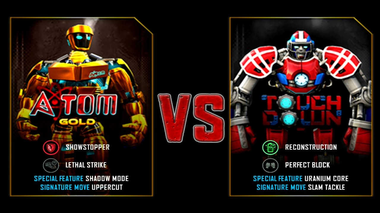 REAL STEEL WRB ATOM GOLD VS TOUCH DOWN (DAILY EXHIBITION) NEW LAST ...