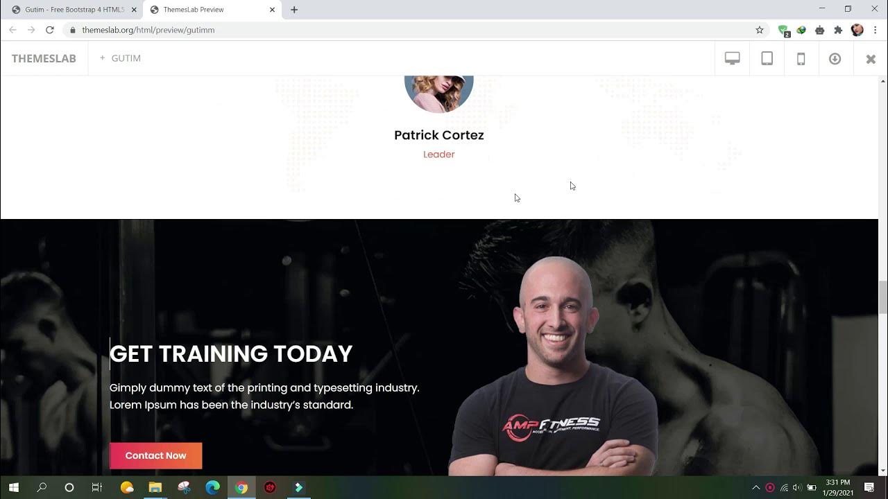 Gutim: Free Bootstrap 4 HTML5 Fitness Website Template - YouTube