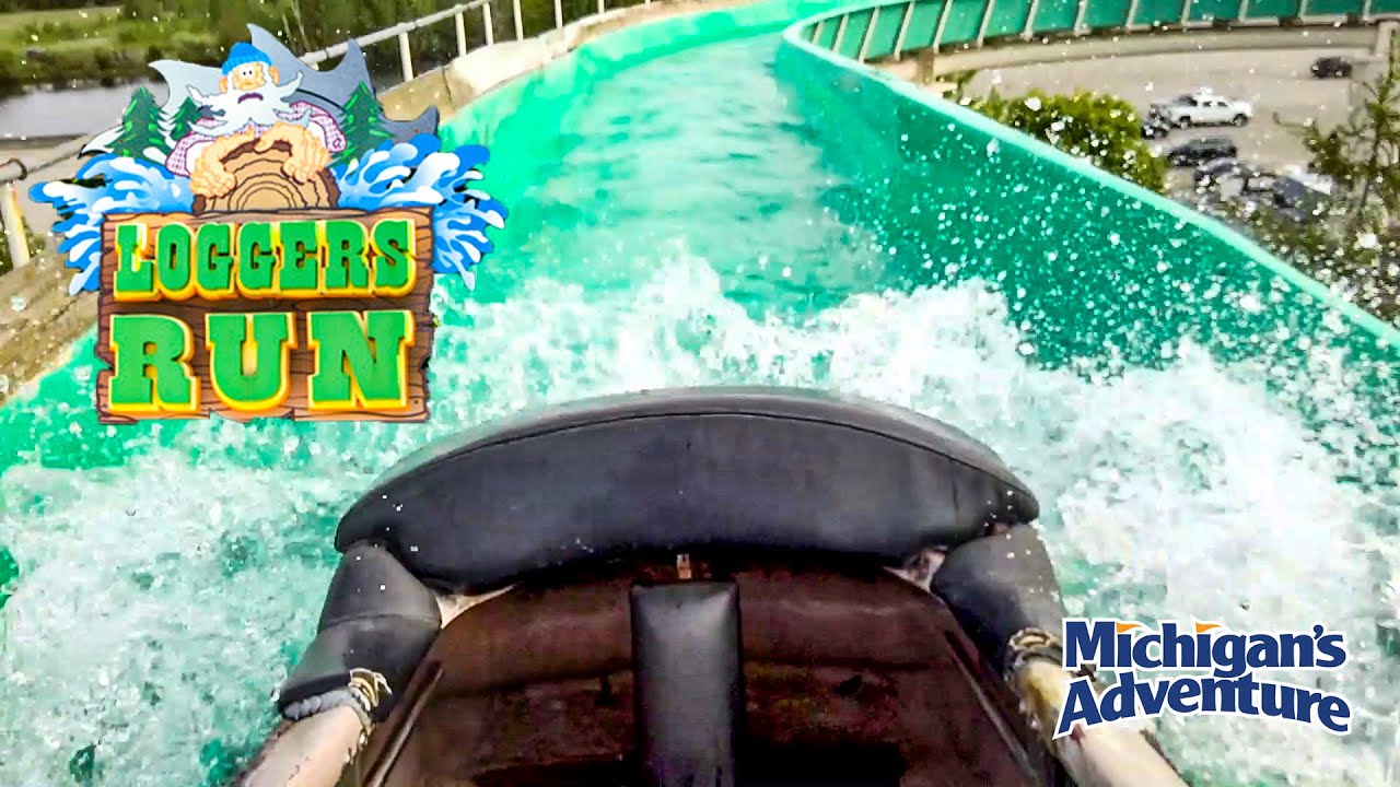 2019 Loggers Run Log Flume On Ride HD POV Michigan's Adventure - YouTube