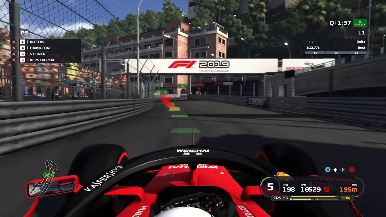 Pole position lap @ Monaco F1 2019 (90% difficulty) - YouTube