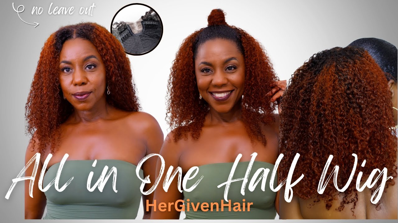 All-In-One Half Wig with Lace | Wig with No Leave Out & Natural Scalp ...