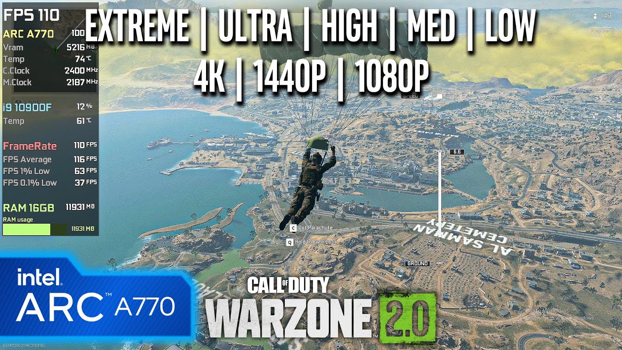 Intel ARC A770 | COD Warzone 2.0 - 4K, 1440p, 1080p - Extreme, Ultra ...