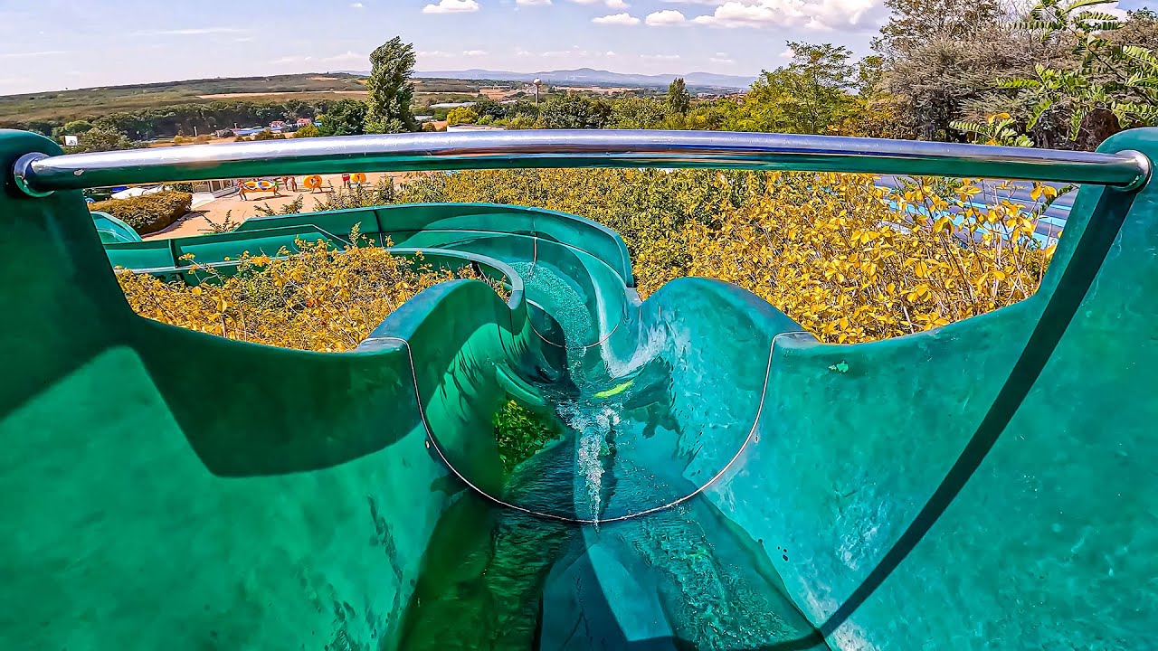 Green Aligator Water Slide at Aquaréna Mogyoród - YouTube
