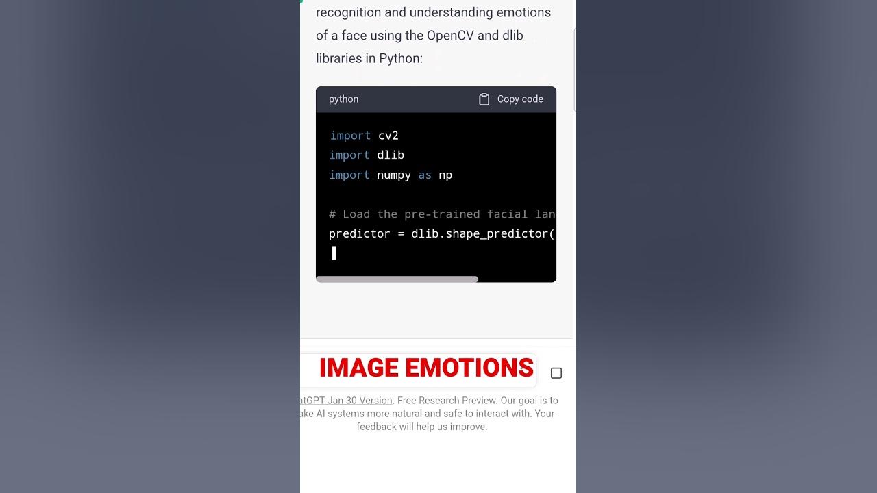 Python Code Image Emotion Recognition Pythonprogramming Chatgpt Python Pythontricks