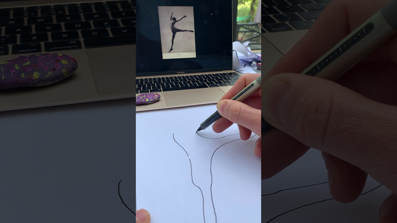 Line drawing of a moving person - YouTube