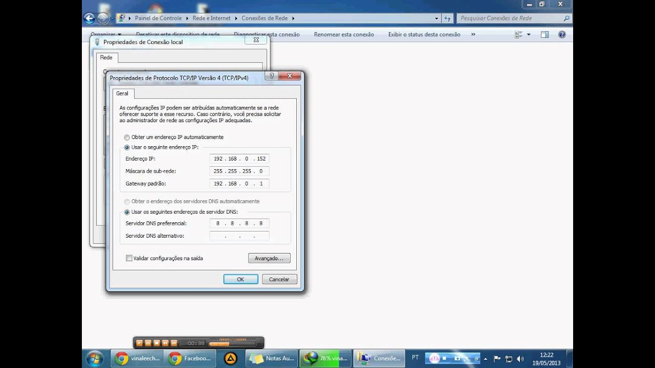 Como Configurar IP Manual no Windows 7 - YouTube