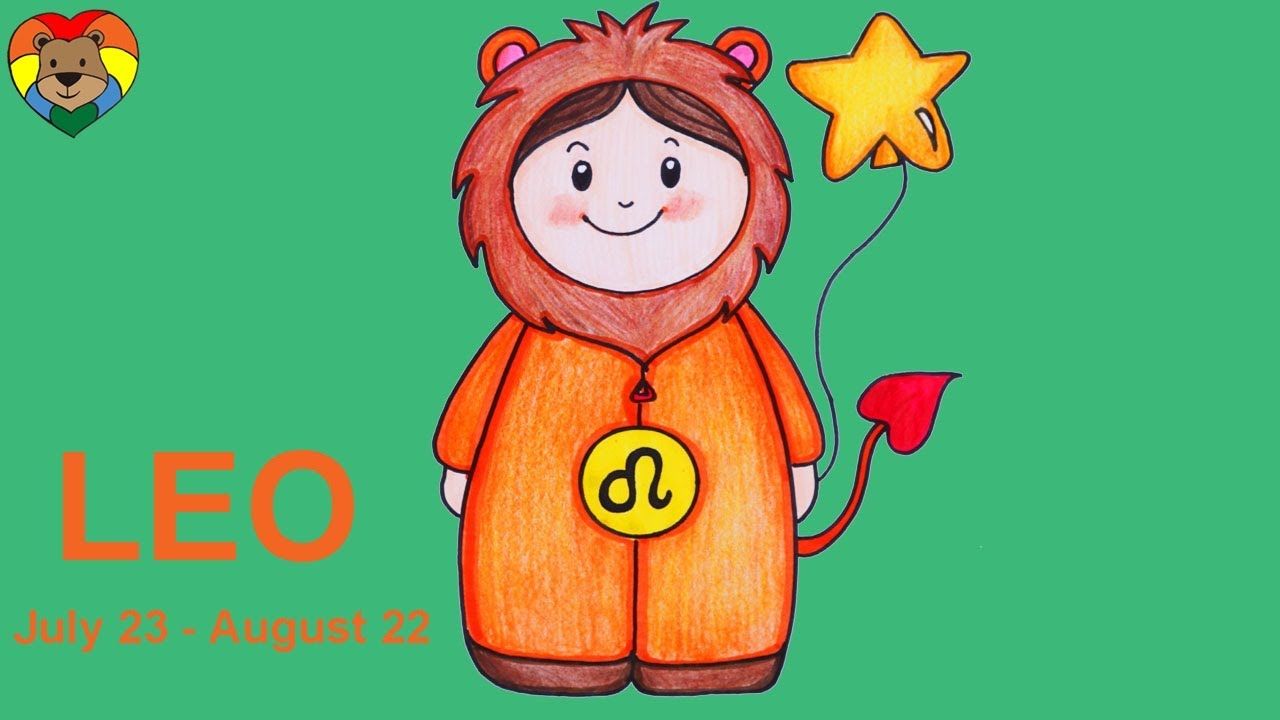 HOW TO DRAW LEO - 12 ASTROLOGICAL SIGNS OF THE ZODIAC - YouTube