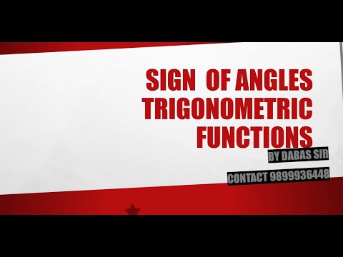 SIGN OF ANGLES IN TRIGONOMETRIC FUNCTIONS - YouTube