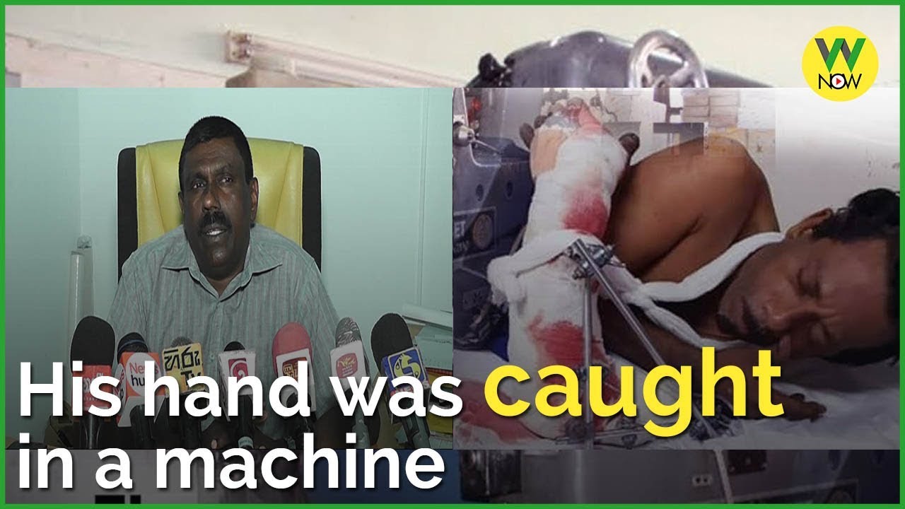His hand was caught in a machine - YouTube