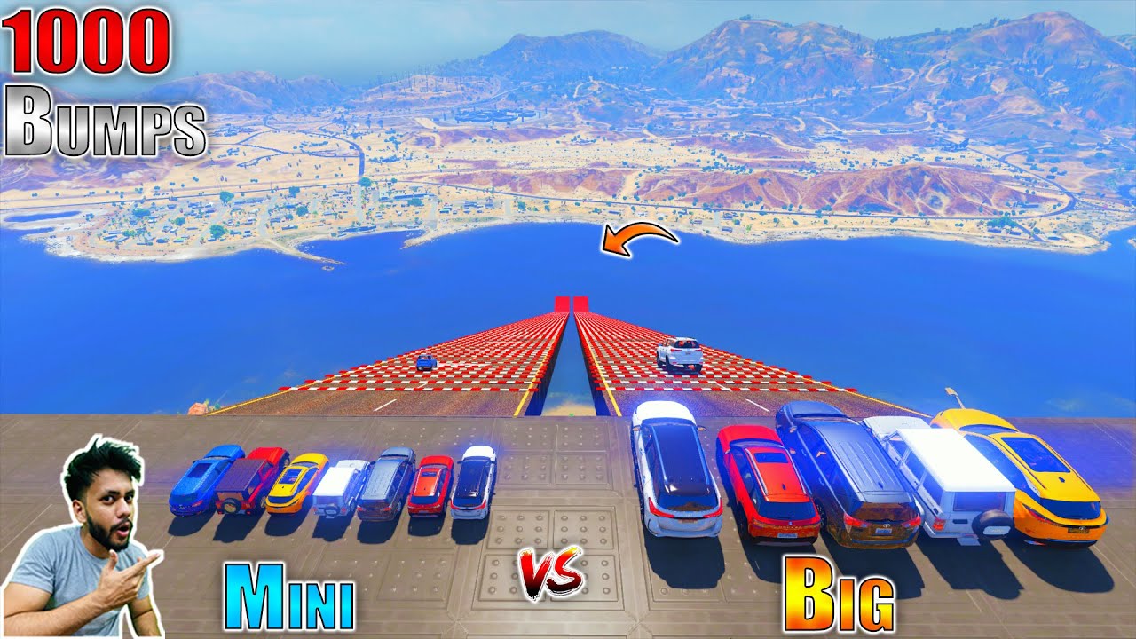 Mini Indian cars Vs Big Indian Cars 10000 speed bump jump - YouTube