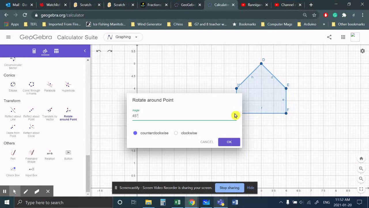 How To Rotate Shape Around Point Geogebra YouTube How To Rotate Shape Around Point Geogebra YouTube