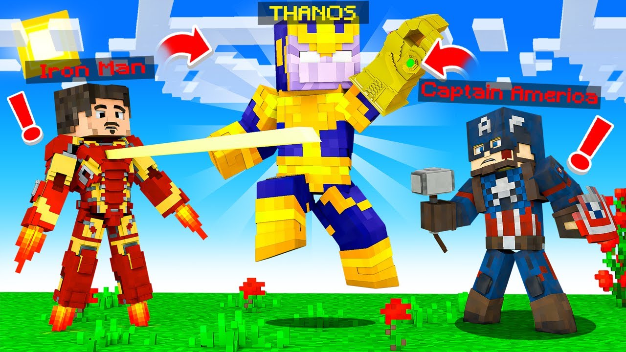 PLAYING as THANOS vs AVENGERs in Minecraft - YouTube