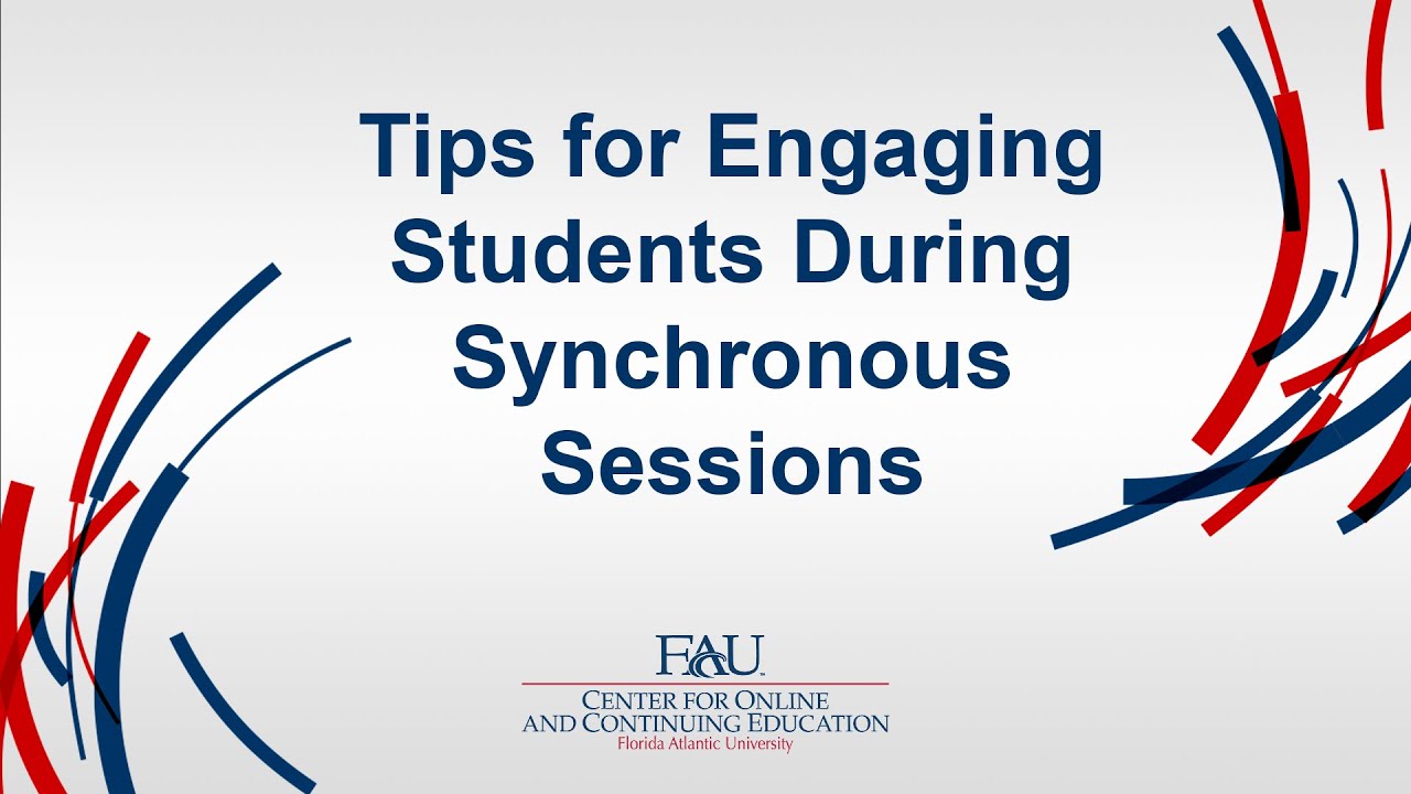 Tips for Engaging Students During Synchronous Sessions - YouTube